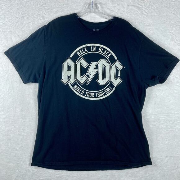 AC/DC | Shirts | Acdc Mens Xl Back In Black World Tour 981981 Hard Rock ...